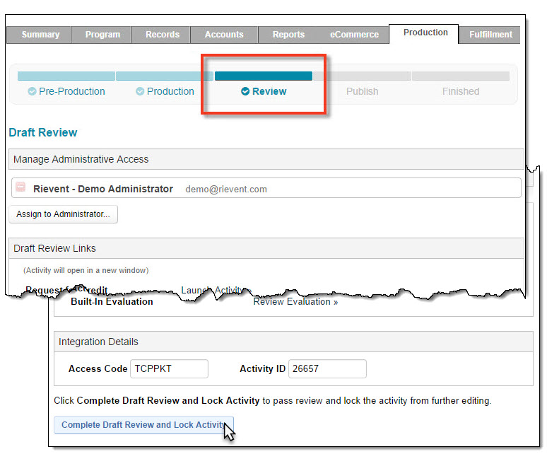 Production Guide: Enduring Template – Rievent Support Portal