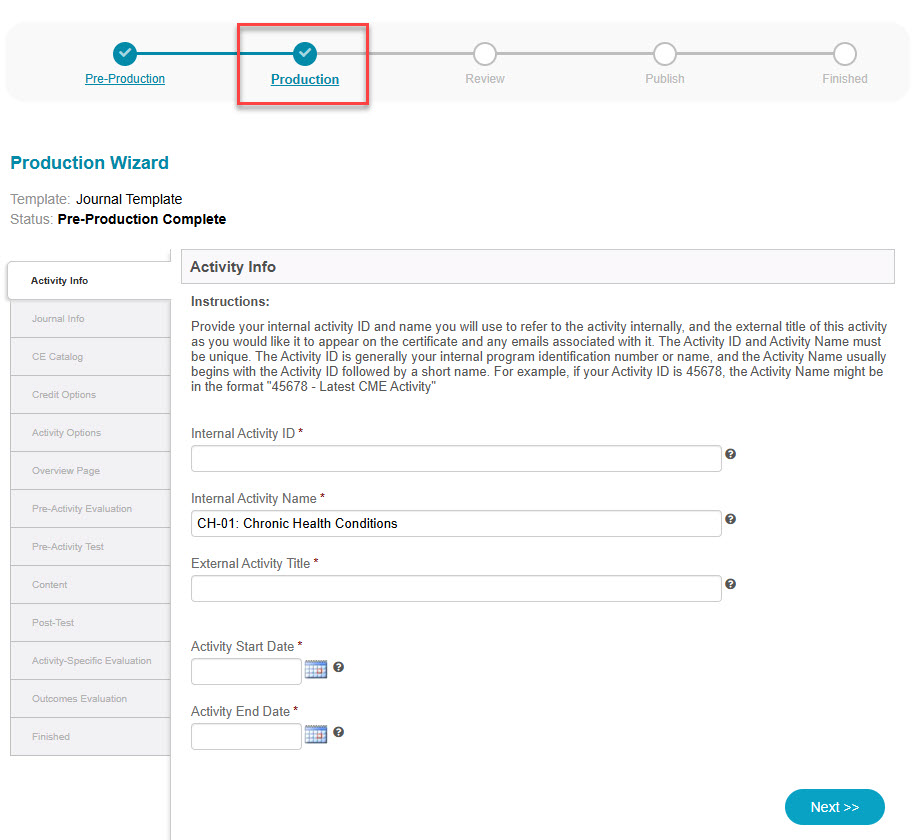 Production Guide: Journal Template – Rievent Support Portal