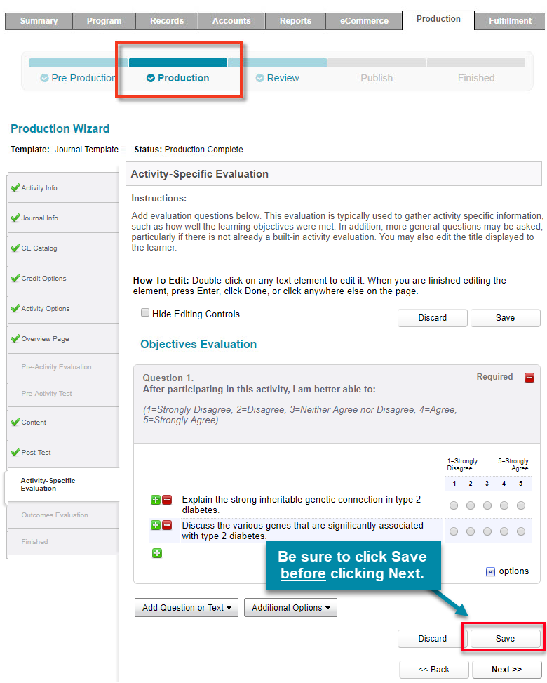 Production Guide: Journal Template – Rievent Support Portal
